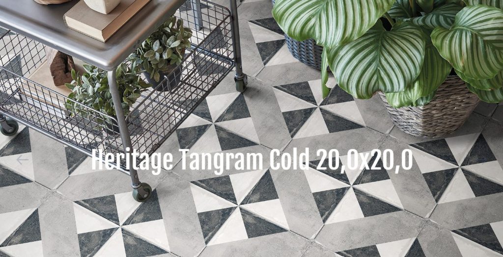 Porcelain Tile, 200x200mm, Heritage Tangram Cold » ESB Flooring